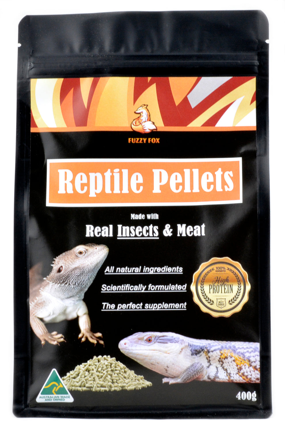 Buy Reptile Pellets (400g) | Lizard Food – Fuzzy Fox Naturally Smarter ...